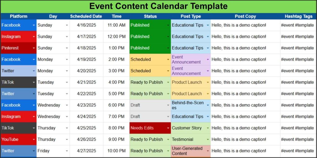 16 Must-Have Event Planning Templates: Free and Customizable - Rent2Way