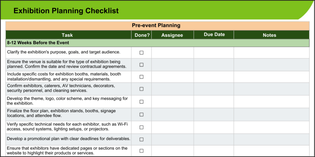 Complete Exhibition Planning Checklist for Organizers (FREE DOWNLOAD ...